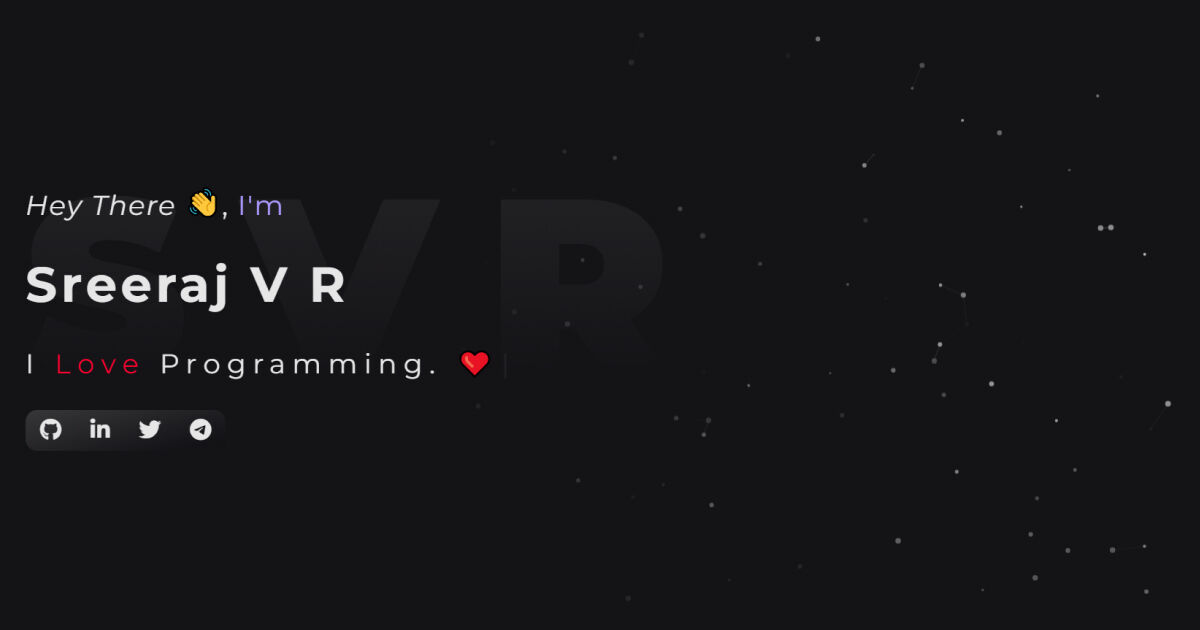 Sreeraj V R - Portfolio